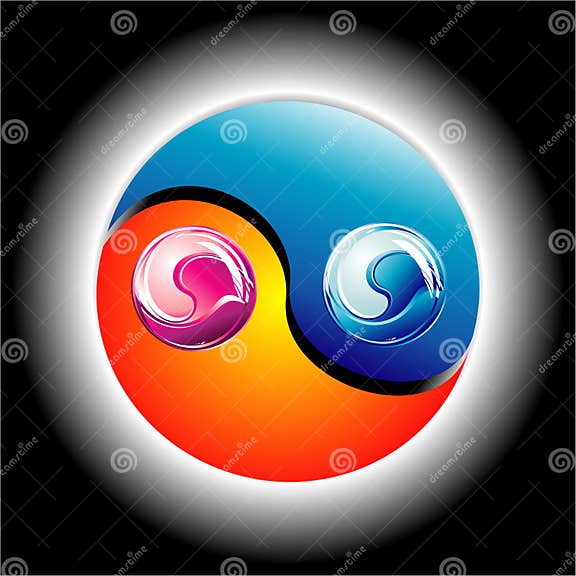 Colorful Ying Yang stock vector. Illustration of natural - 7019761