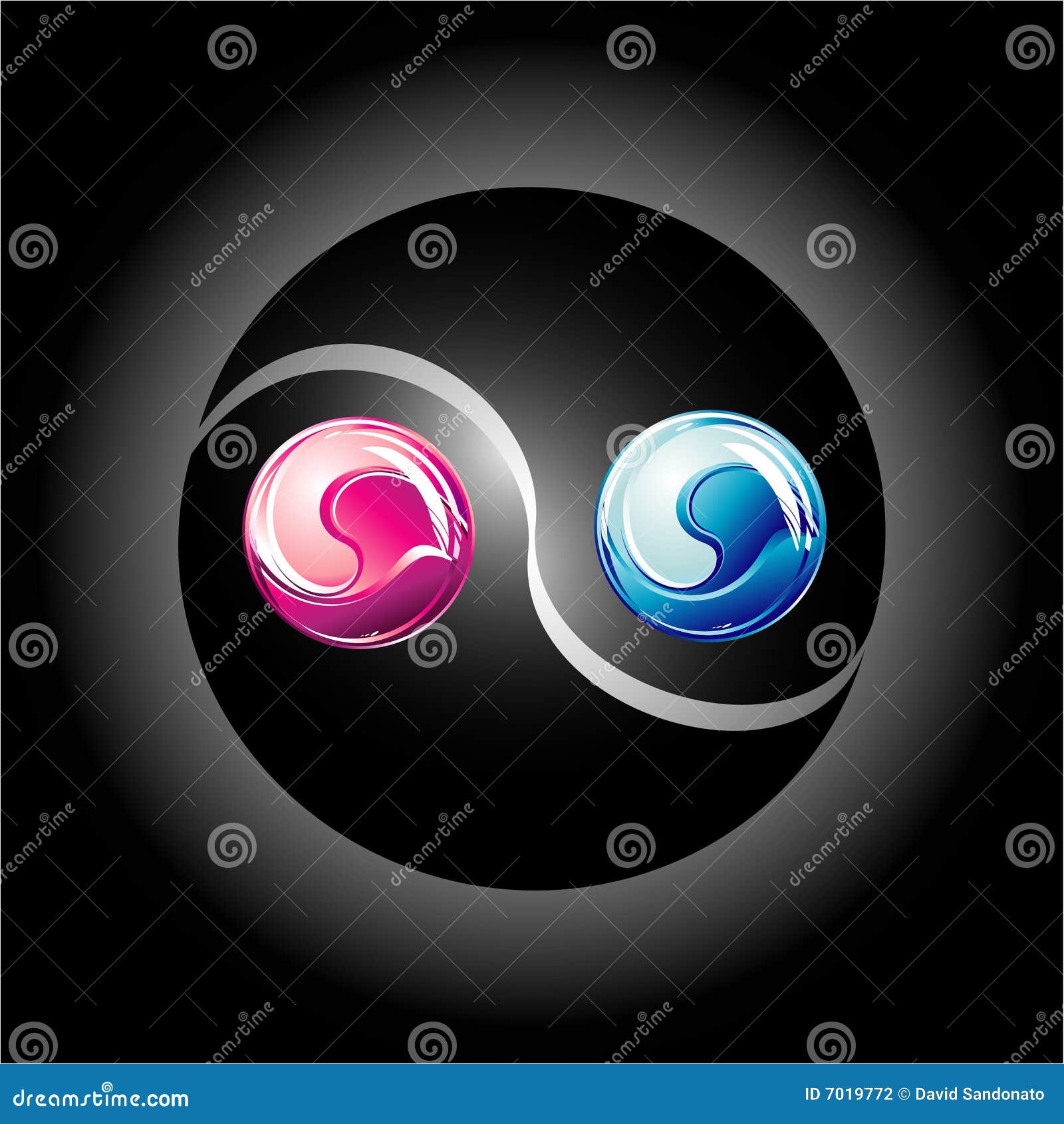 Colorful Ying Yang stock vector. Illustration of contrast - 7019772