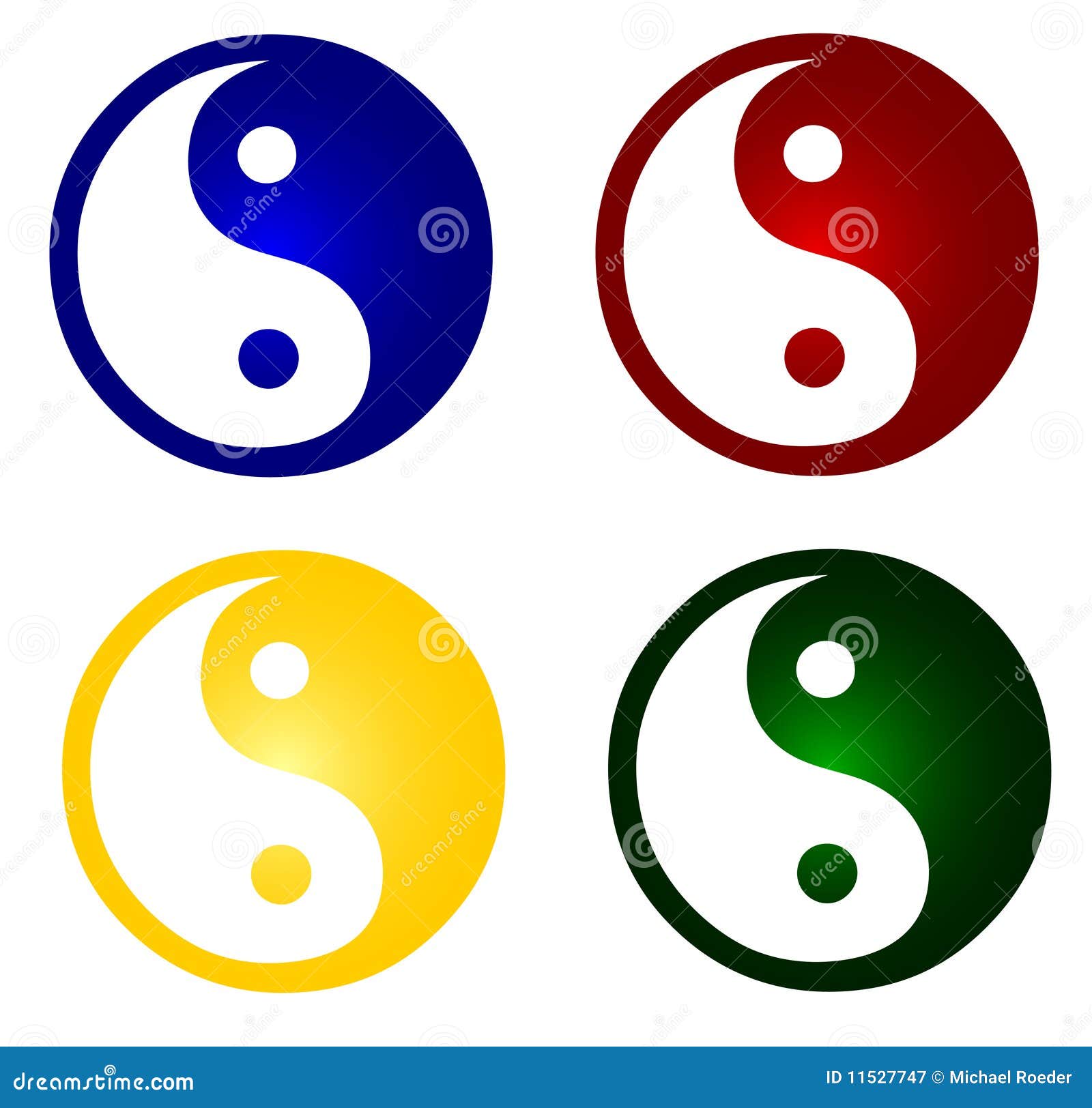 Colorful Ying and Yang Symbols Stock Vector - Illustration of religious ...