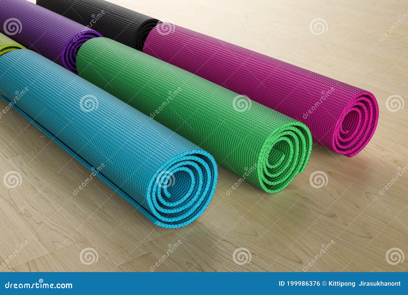 Colorful yoga mats stock illustration. Illustration of colorful - 199986376