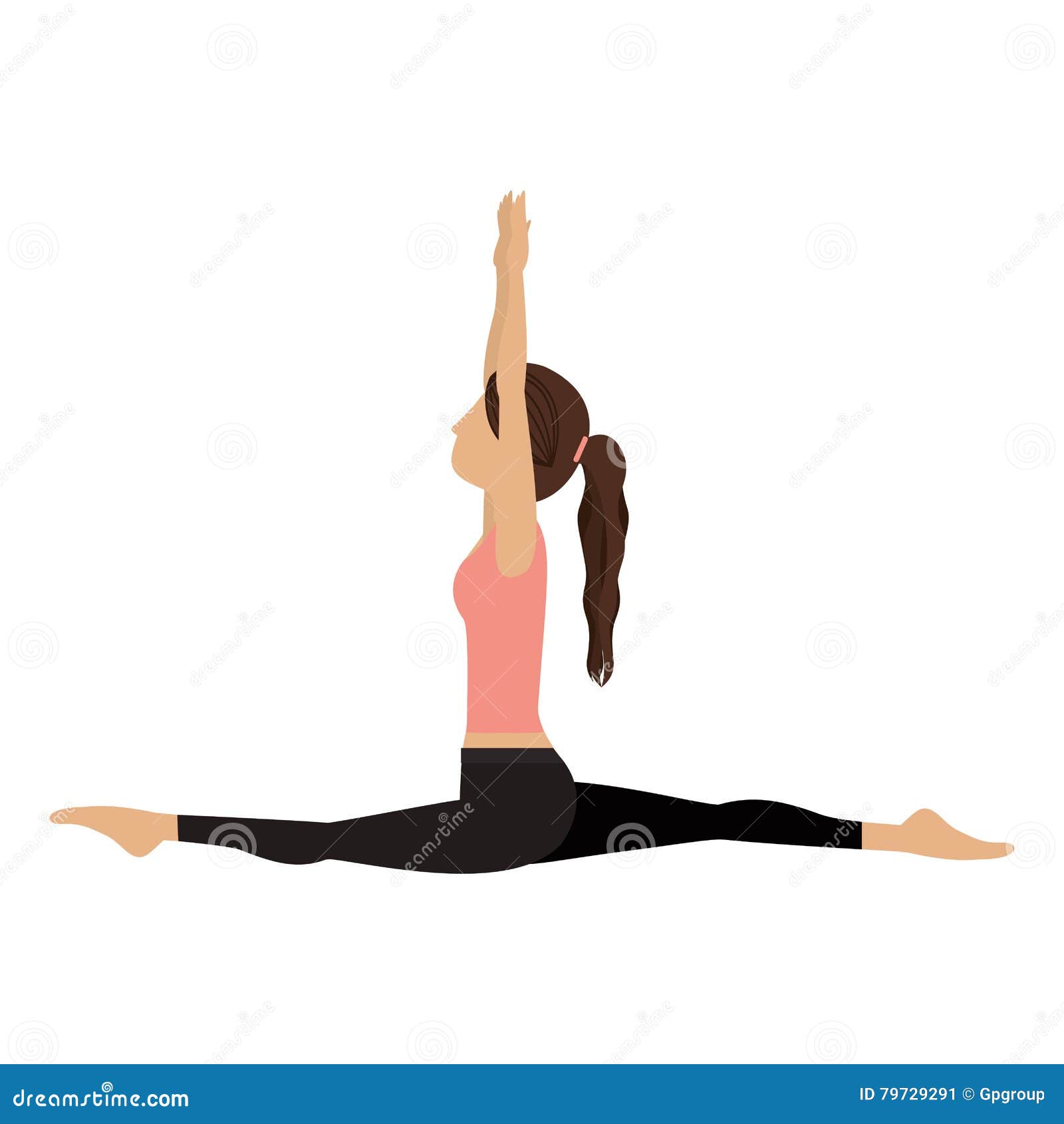 Monkey Pose Sequence Yoga Asanas Set With Bricks Vector Illustration ...
