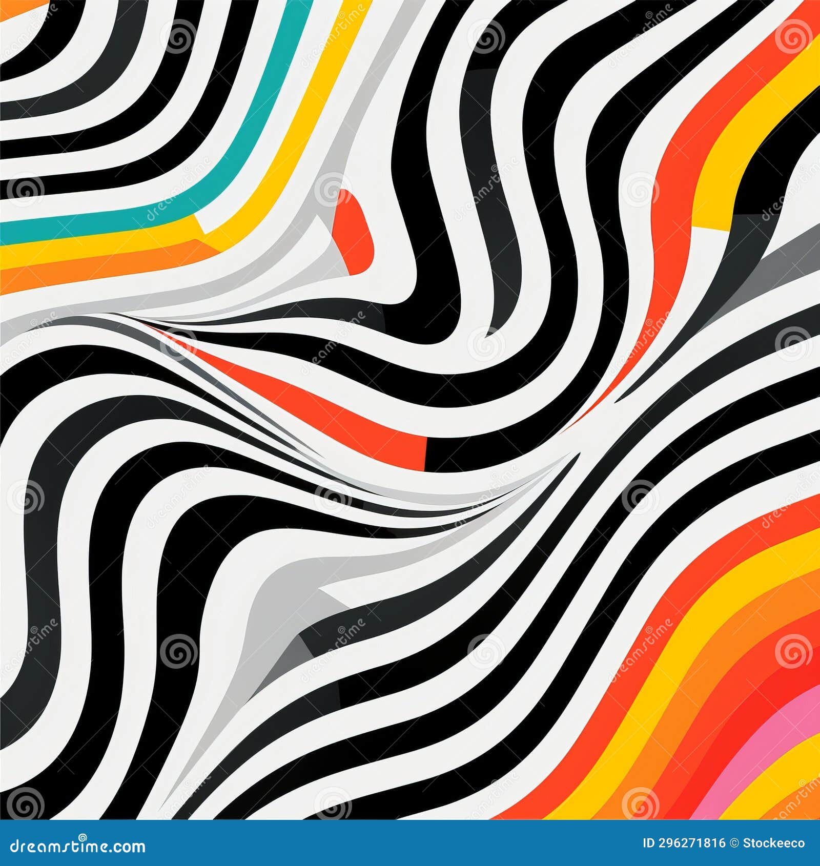 Colorful Zebra Pattern with Retro Op Art Vector Design Stock ...