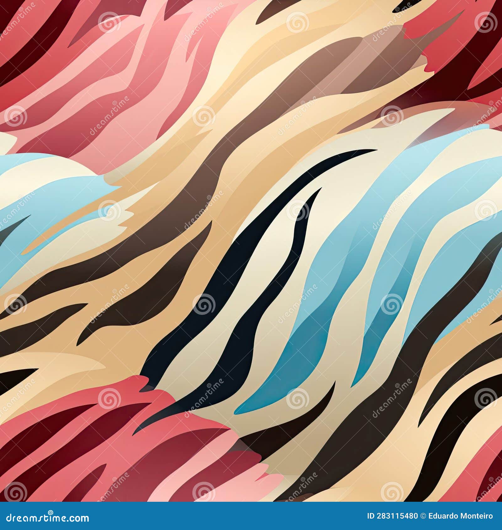 Colorful Zebra Print Background with Flowing Forms and Attention To ...