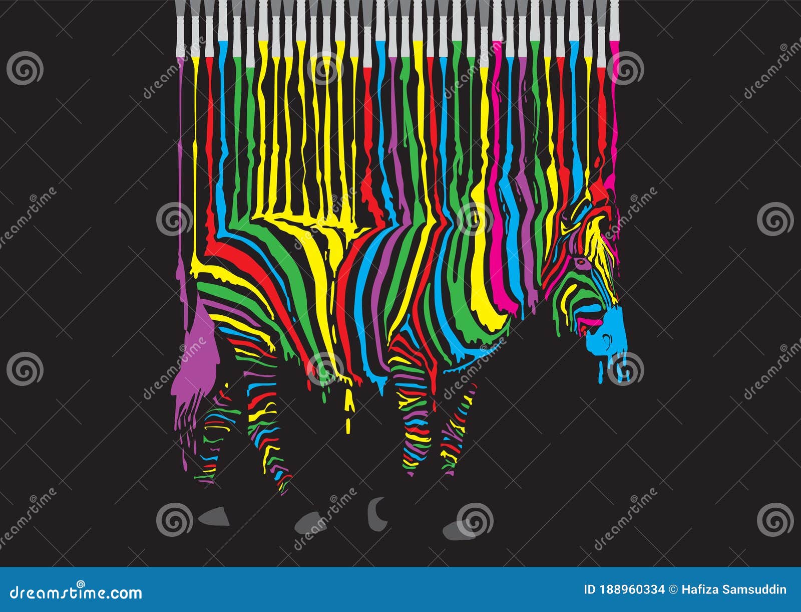Colorful Zebra. Vector Illustration Decorative Design Stock Vector ...