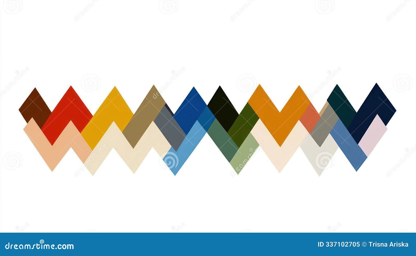 A Colorful Zigzag Pattern Featuring Various Shades and Tones Stock ...