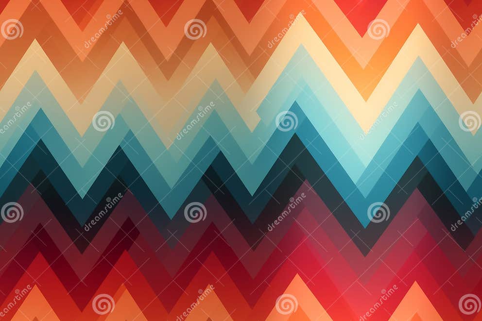 A Colorful Zigzag Pattern with Red Orange and Blue Colors Stock ...