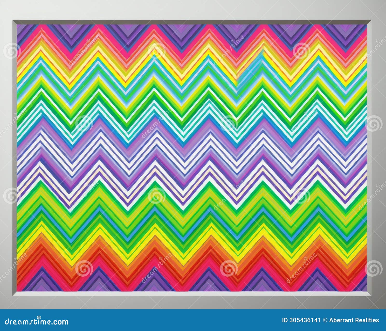 A Colorful Zigzag Pattern in a White Frame Stock Illustration - Illustration of colors ...