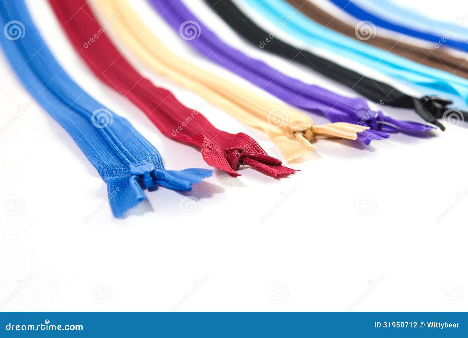 Colorful Zipper on White Background Stock Photo - Image of isolated ...