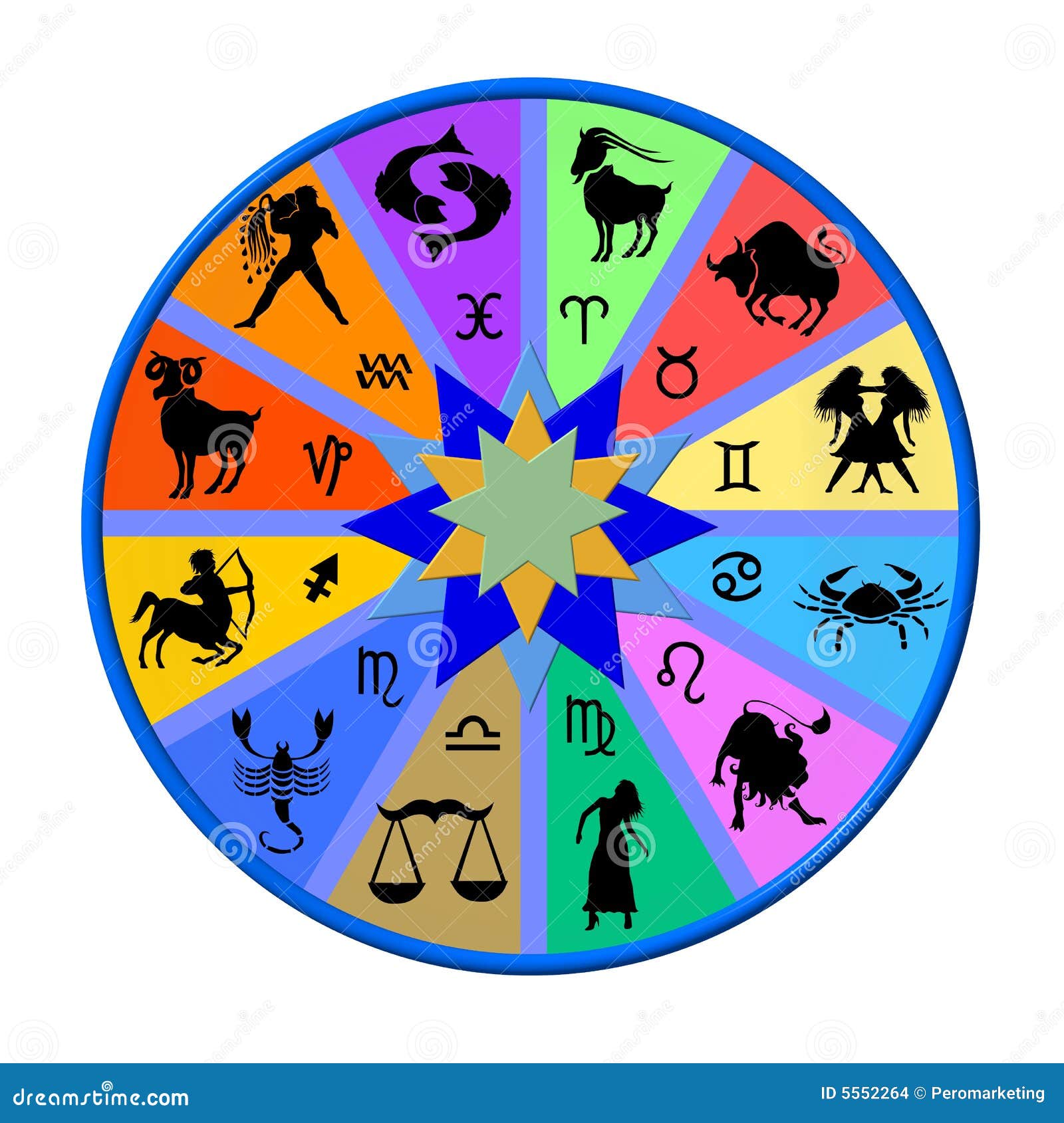 Colorful zodiac disk stock illustration. Illustration of twelve - 5552264