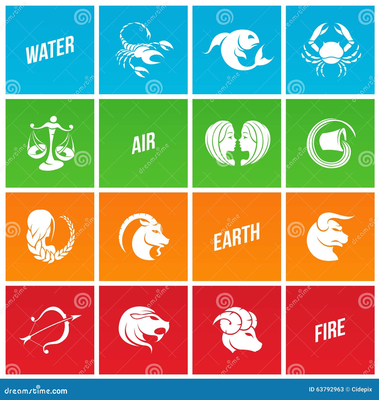 Colorful Zodiac Star Signs stock vector. Illustration of scorpion ...