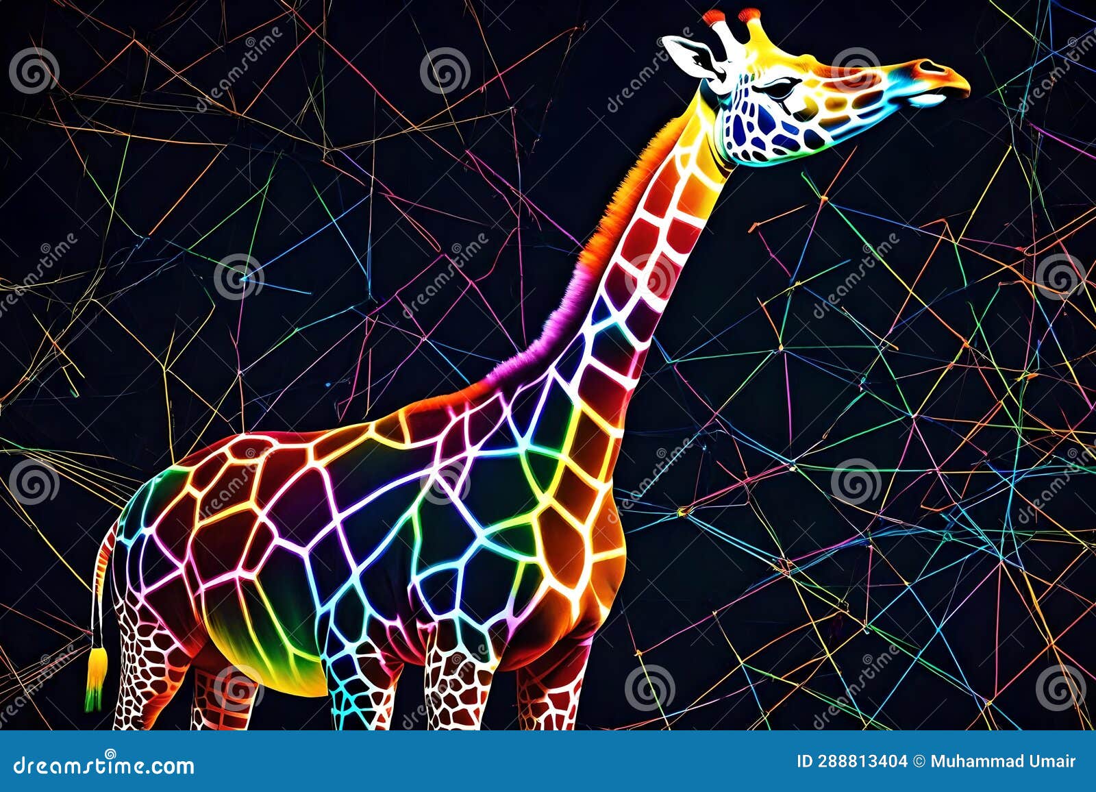 Colorful Zrafa Generated by AI Tool Stock Illustration - Illustration ...