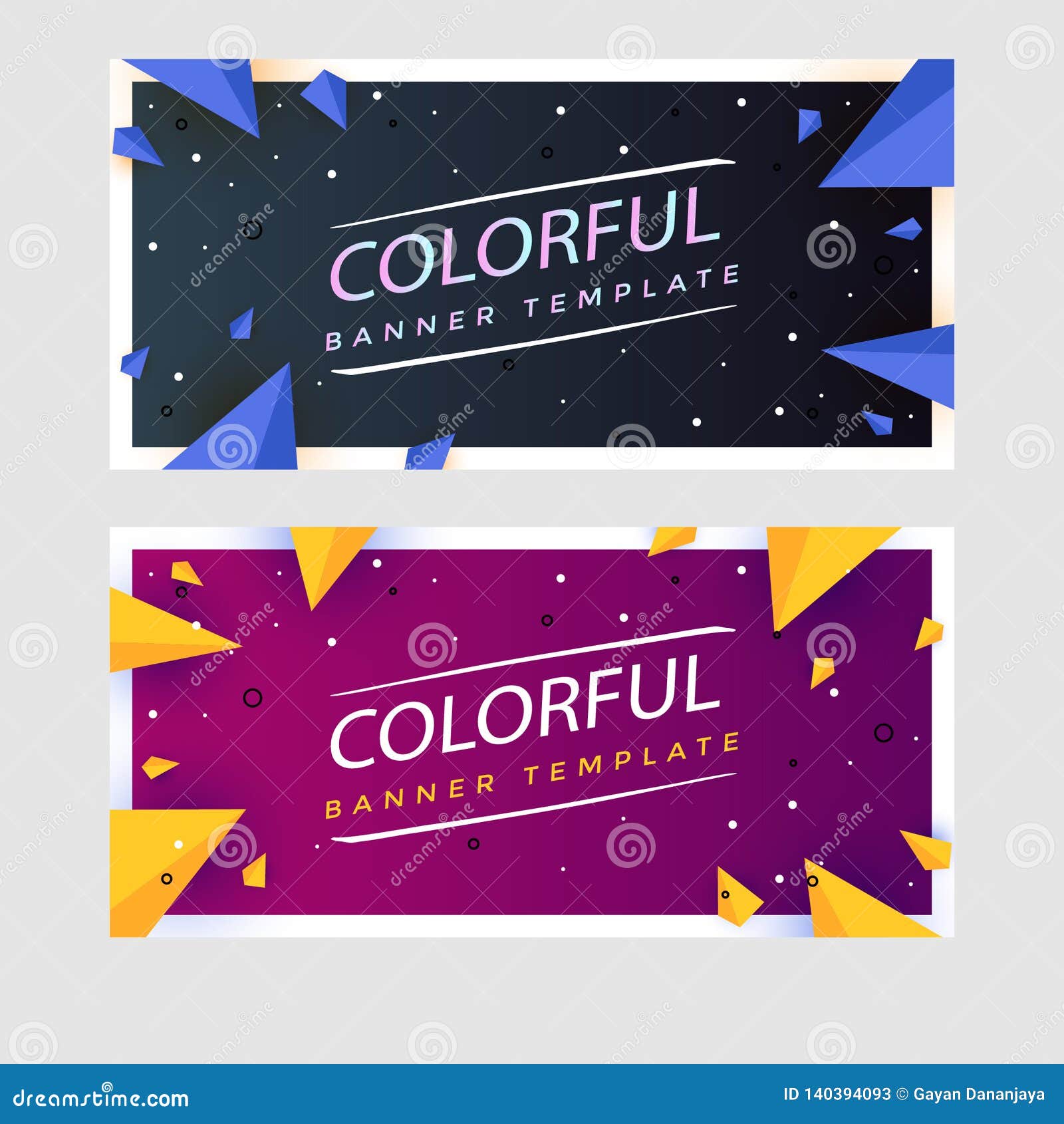 Colorful Banner Design Template -vector Stock Illustration ...