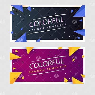 Colorful Banner Design Template -vector Stock Illustration ...