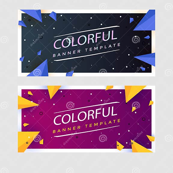 Colorful Banner Design Template -vector Stock Illustration ...