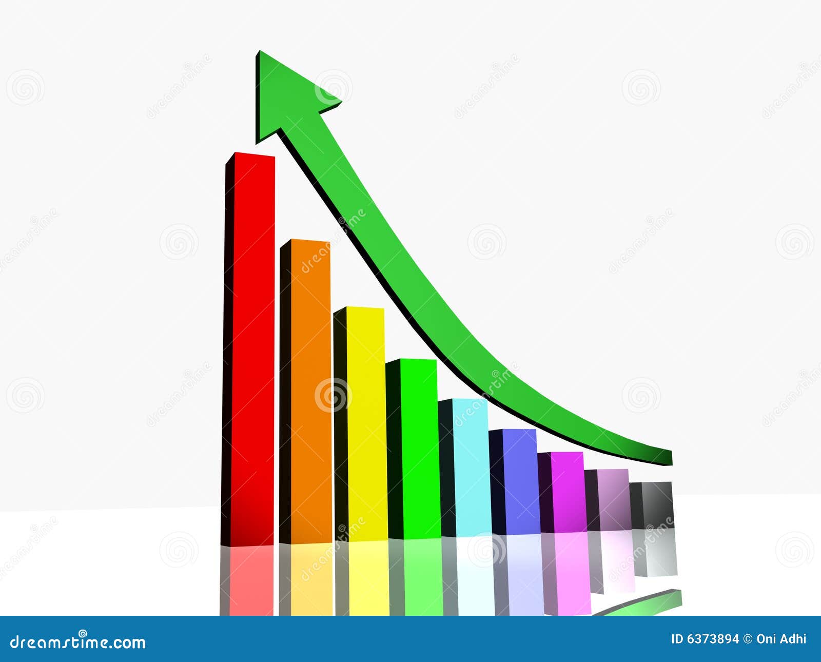 Colorfull 3d growth chart stock illustration. Illustration of business ...