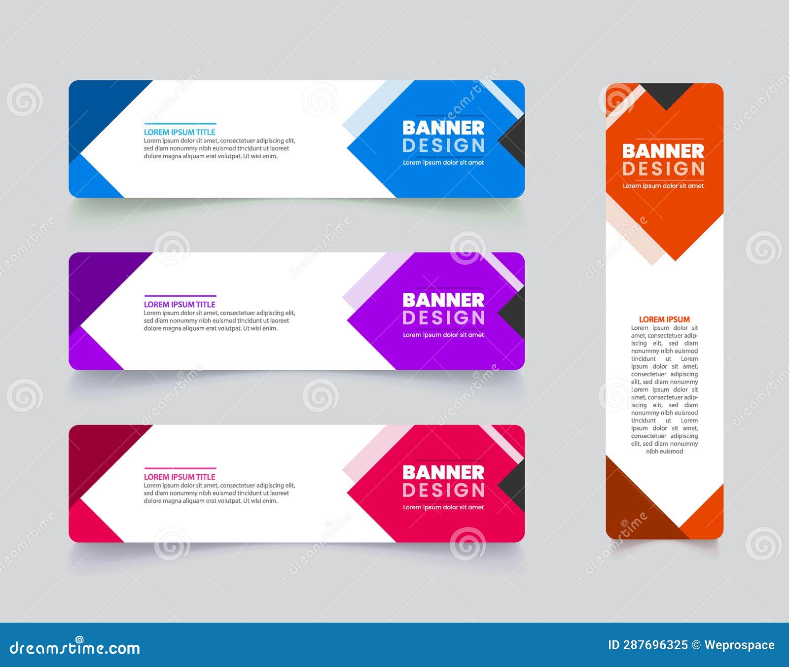 Colorfull Abstract Banner with Curve Forms and Cycles Vertical and ...