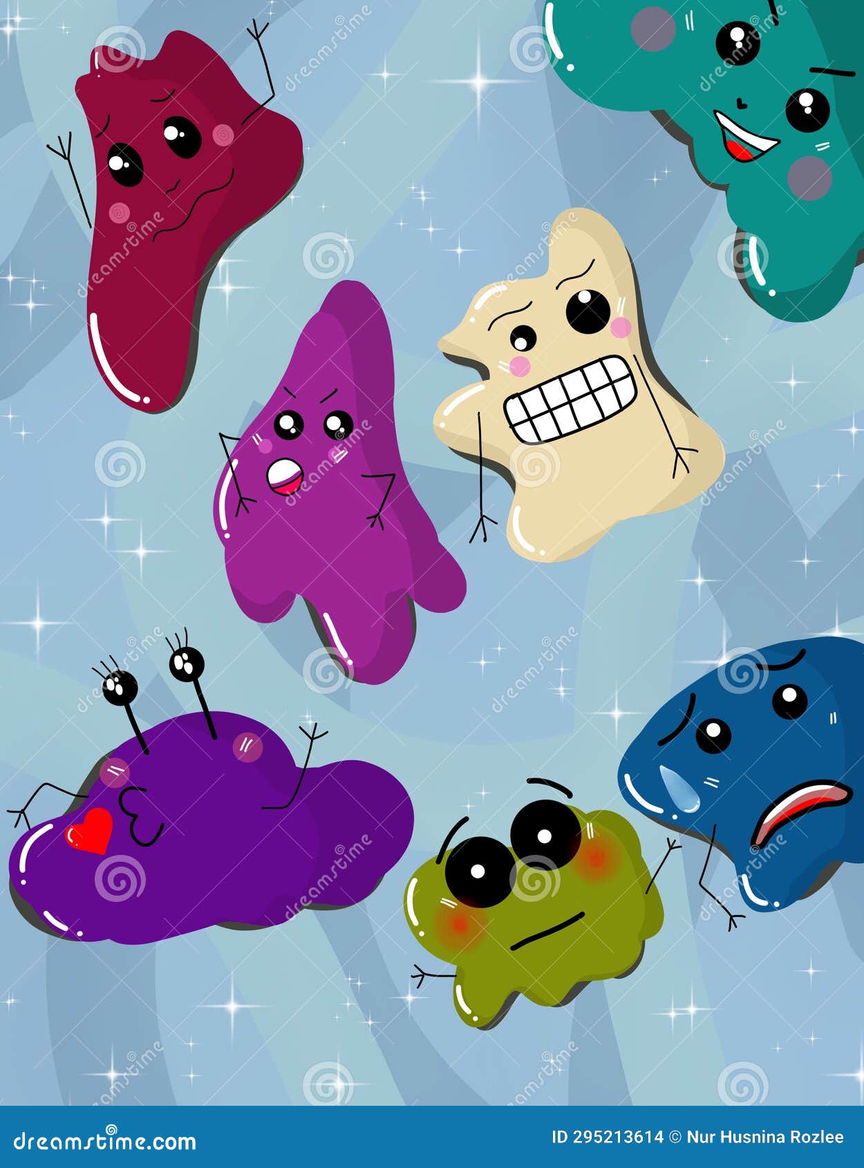 Colorfull Alien Doodle Wallpaper Background with Shining Star Stock ...