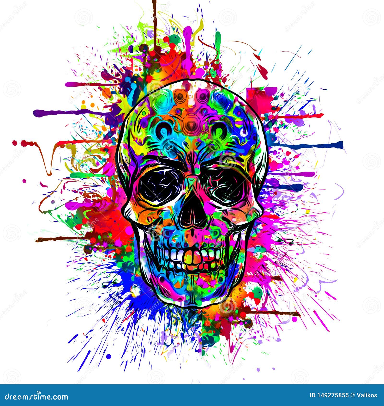 Colorfull Art in Abstract Magic Splashes Background Stock Illustration ...