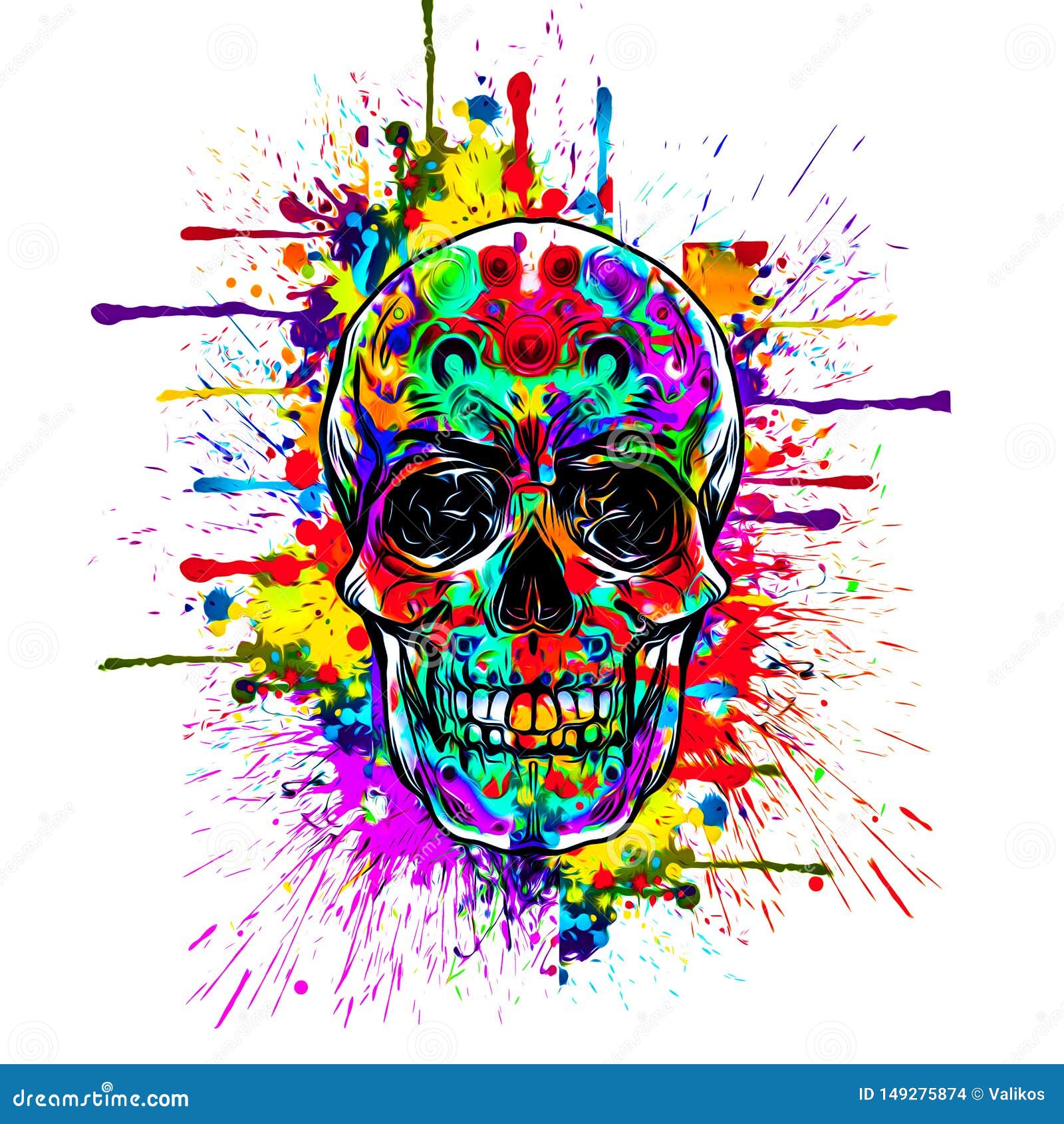 Colorfull Art in Abstract Magic Splashes Background Stock Illustration ...