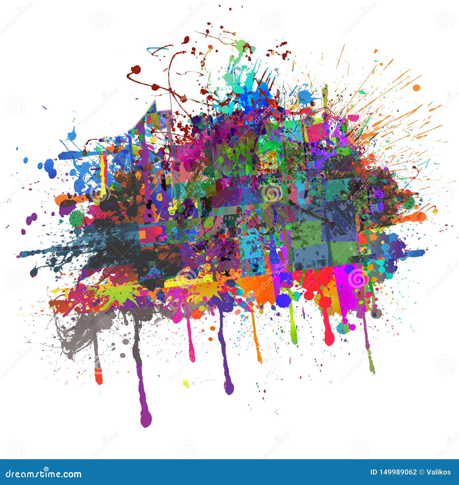 Colorfull Art in Abstract Magic Splashes Background Stock Illustration ...