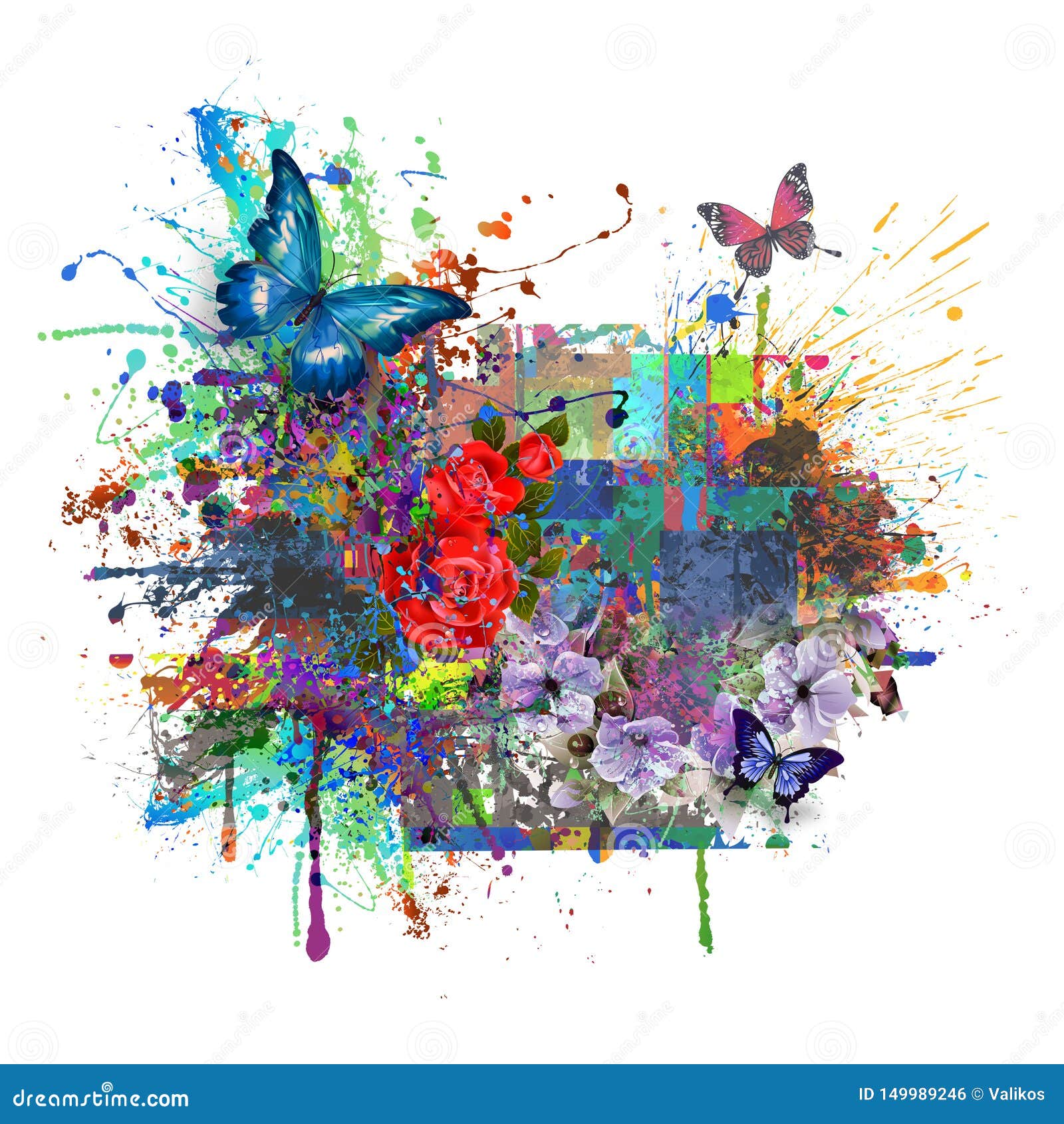 Colorfull Art in Abstract Magic Splashes Background Stock Illustration ...