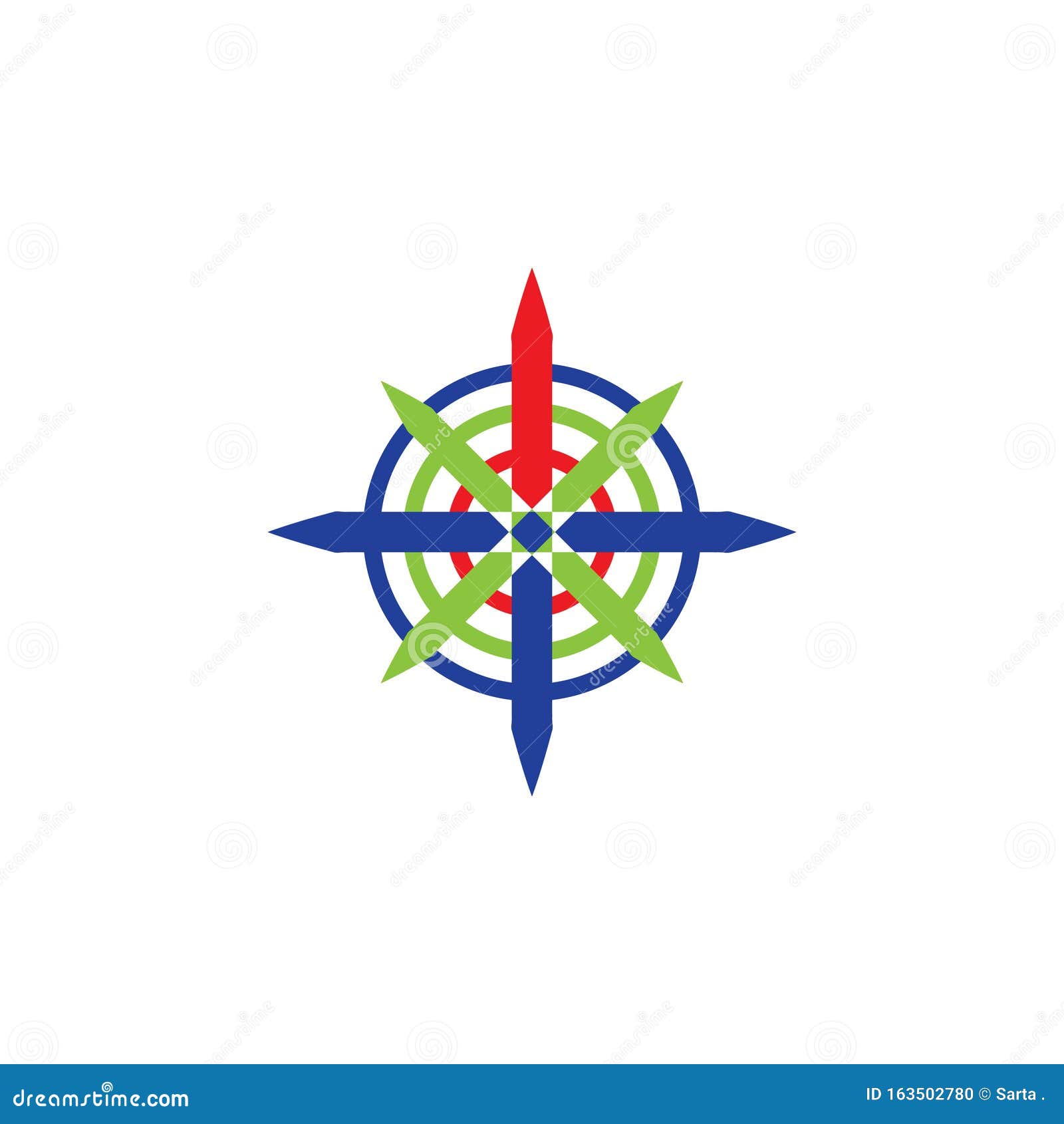 Colorful Artistic Compass Logo Icon Stock Illustration - Illustration ...