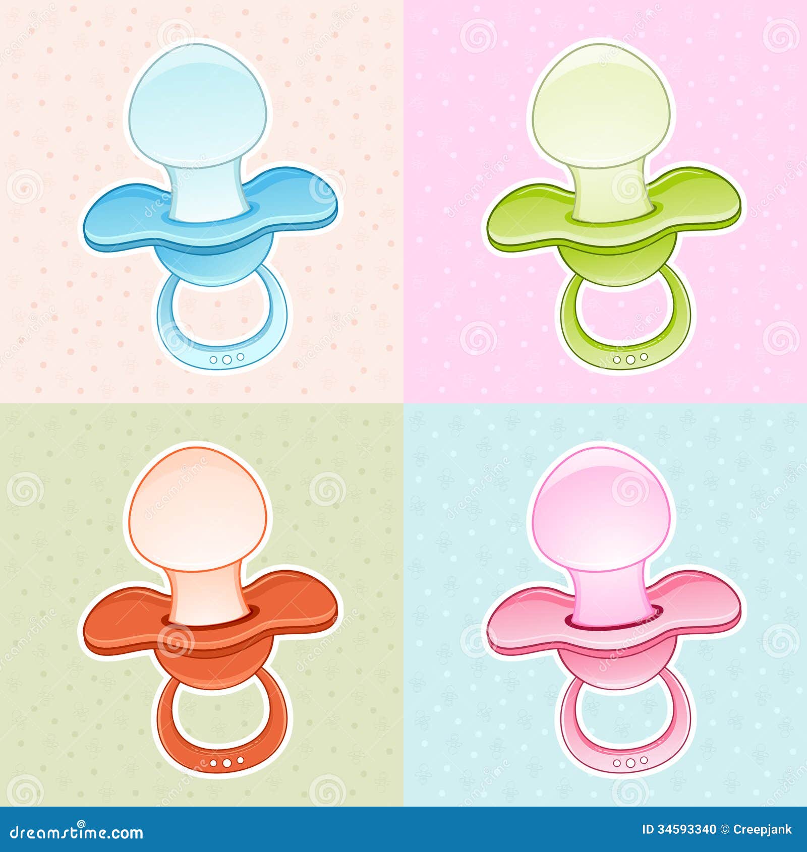 Colorfull Baby Pacifier stock illustration. Illustration of comforter ...