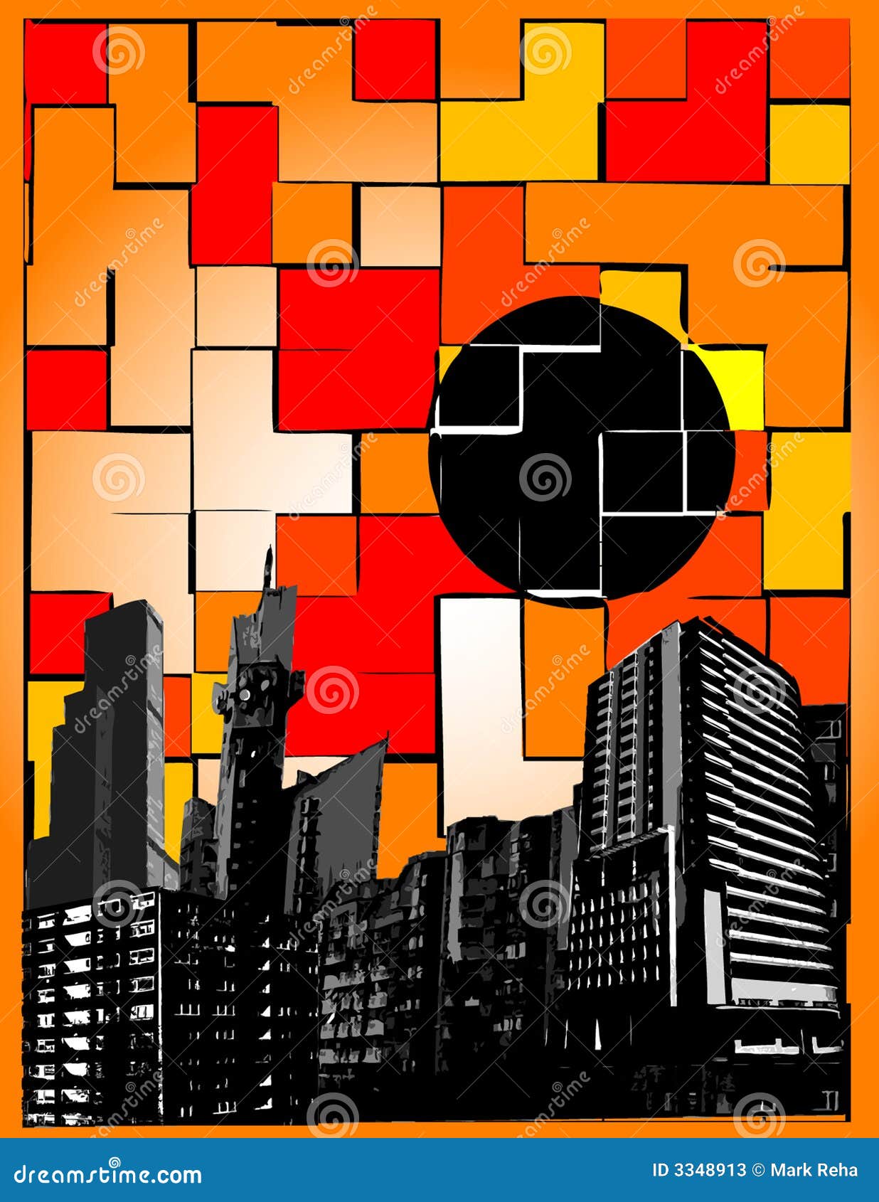 Colorfull city stock vector. Illustration of buildings - 3348913