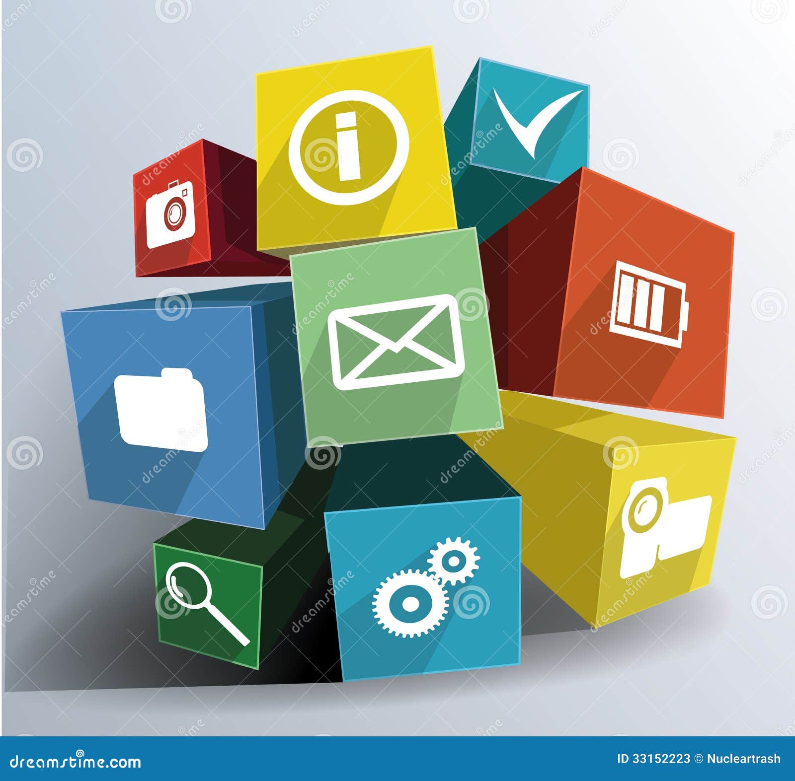 Colorfull Composition of Cubes Stock Vector - Illustration of design ...