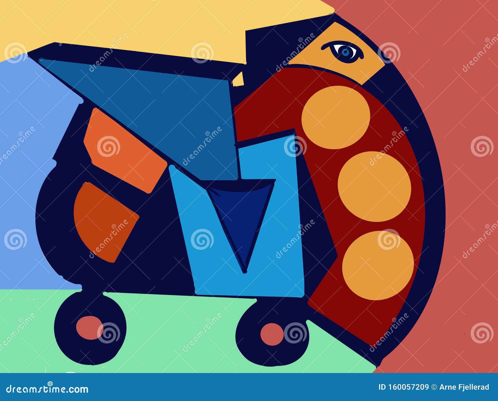 Rolling animal cart stock illustration. Illustration of animal - 160057209