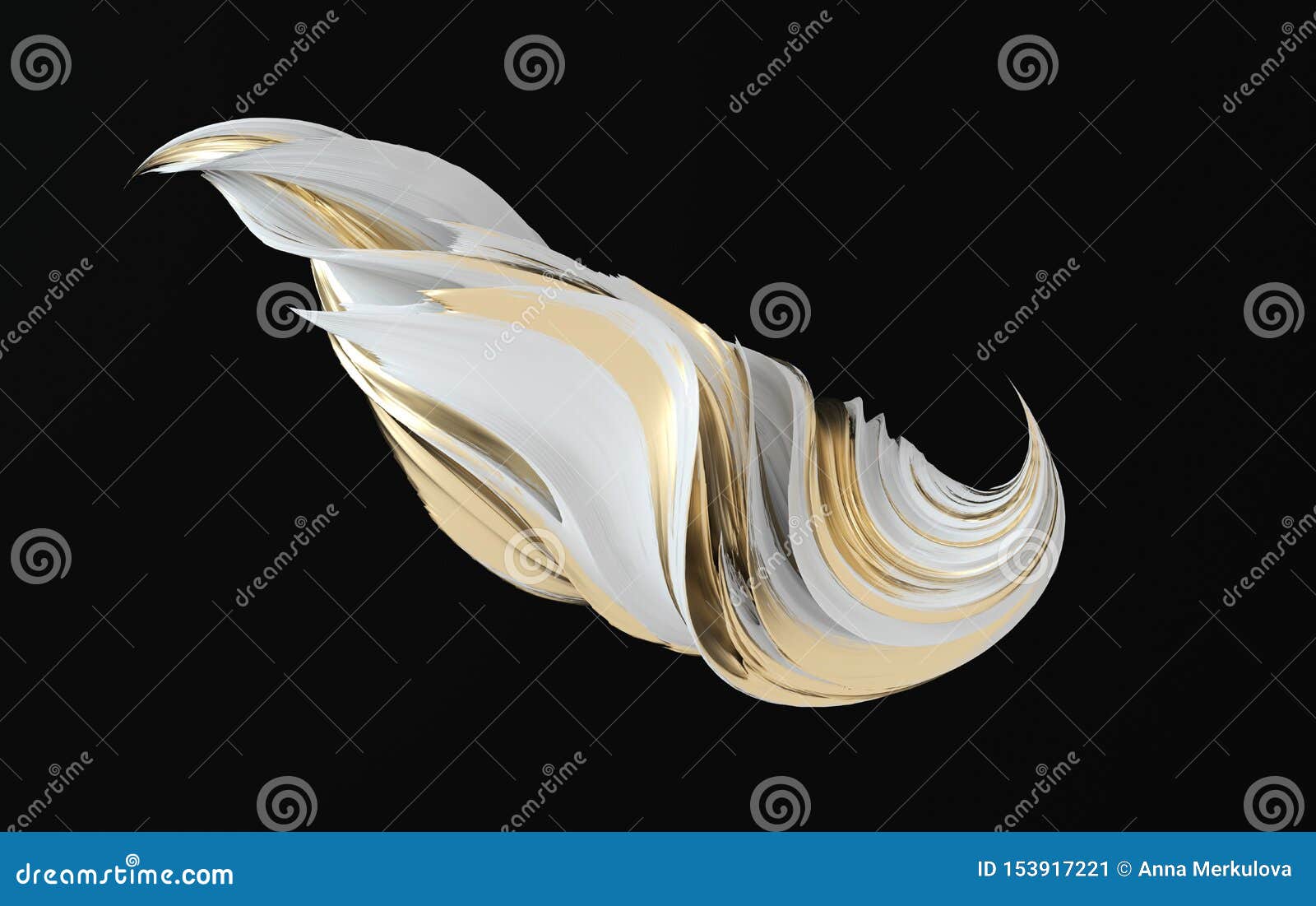 Colorfull Dynamic Abstract Twisted Shape. 3d Render Spiral. Computer ...