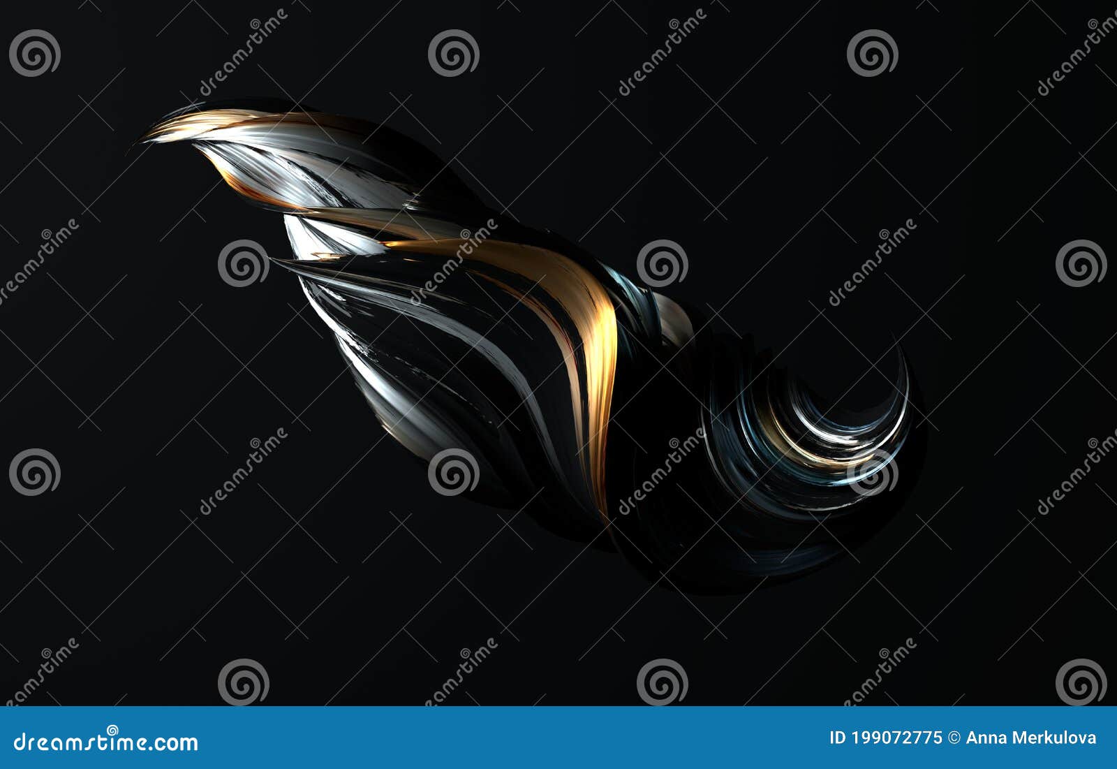 Colorfull Dynamic Abstract Twisted Shape. 3d Render Vawe, Spiral ...