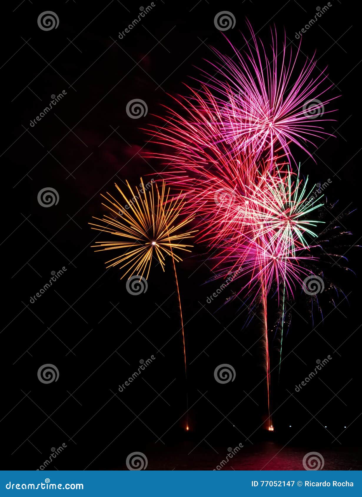 Colorfull Fireworks in Dark Stock Image - Image of party, light: 77052147