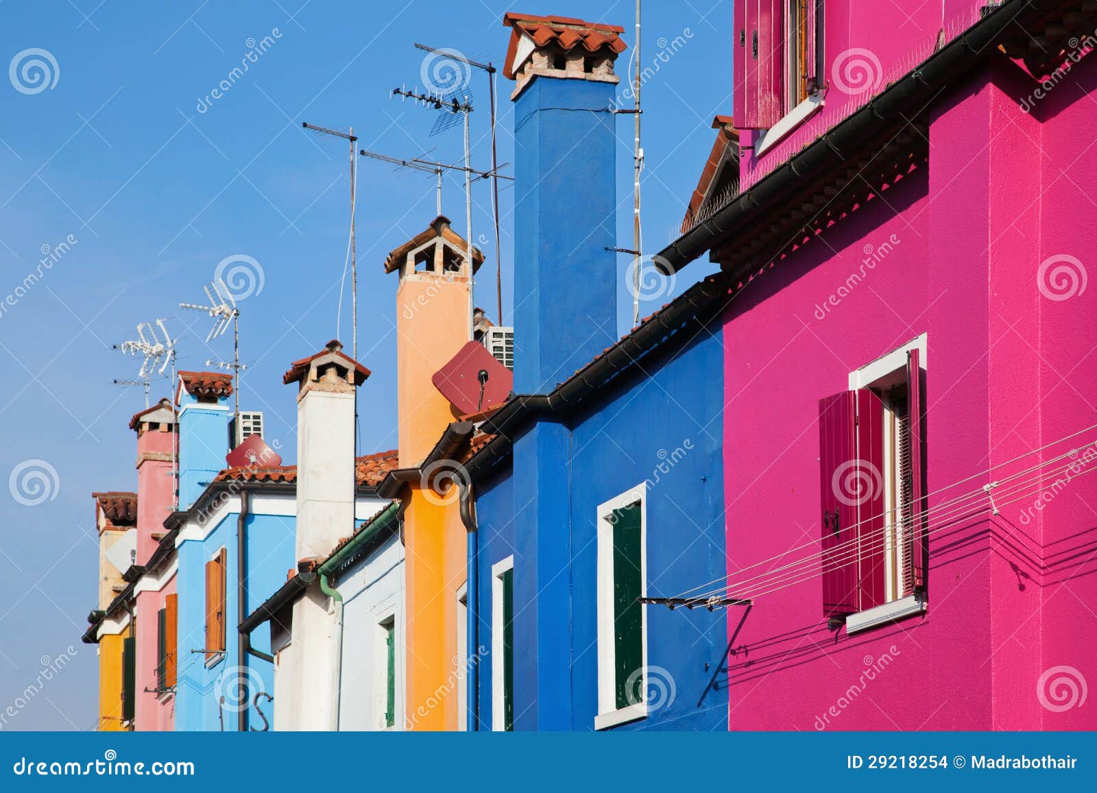 Colorfull houses in a row stock photo. Image of pink - 29218254