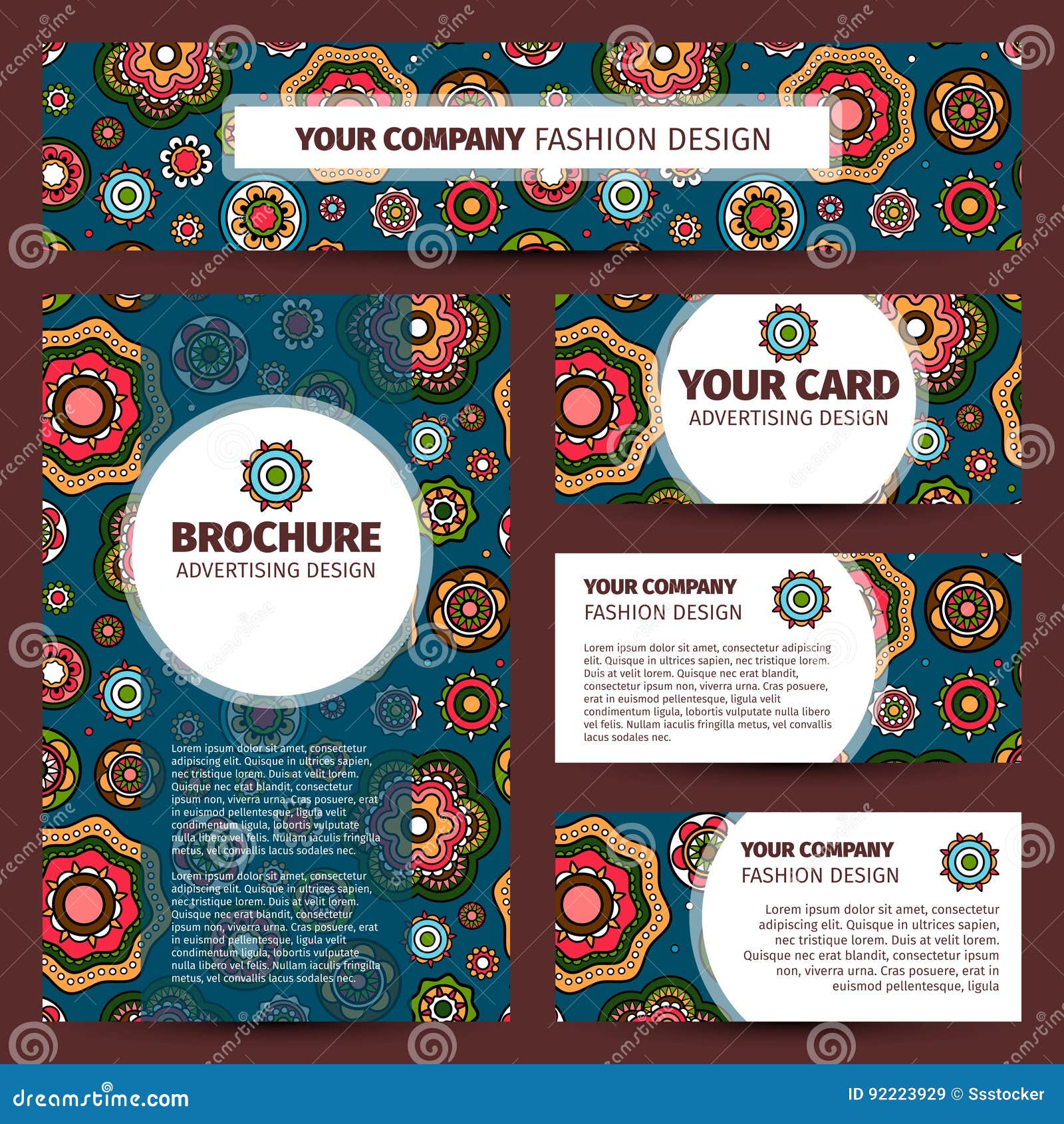 Colorfull Indian Pattern Corporate Identity Design Stock Vector ...