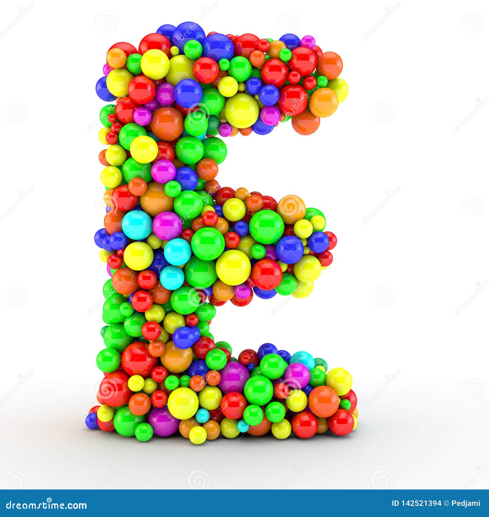 Colorfull letter E stock illustration. Illustration of glossy - 142521394