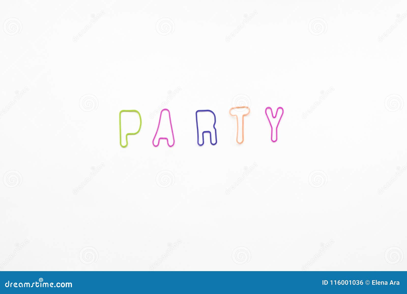 Colorfull Letters For The Word Party On White Background Stock Photo ...