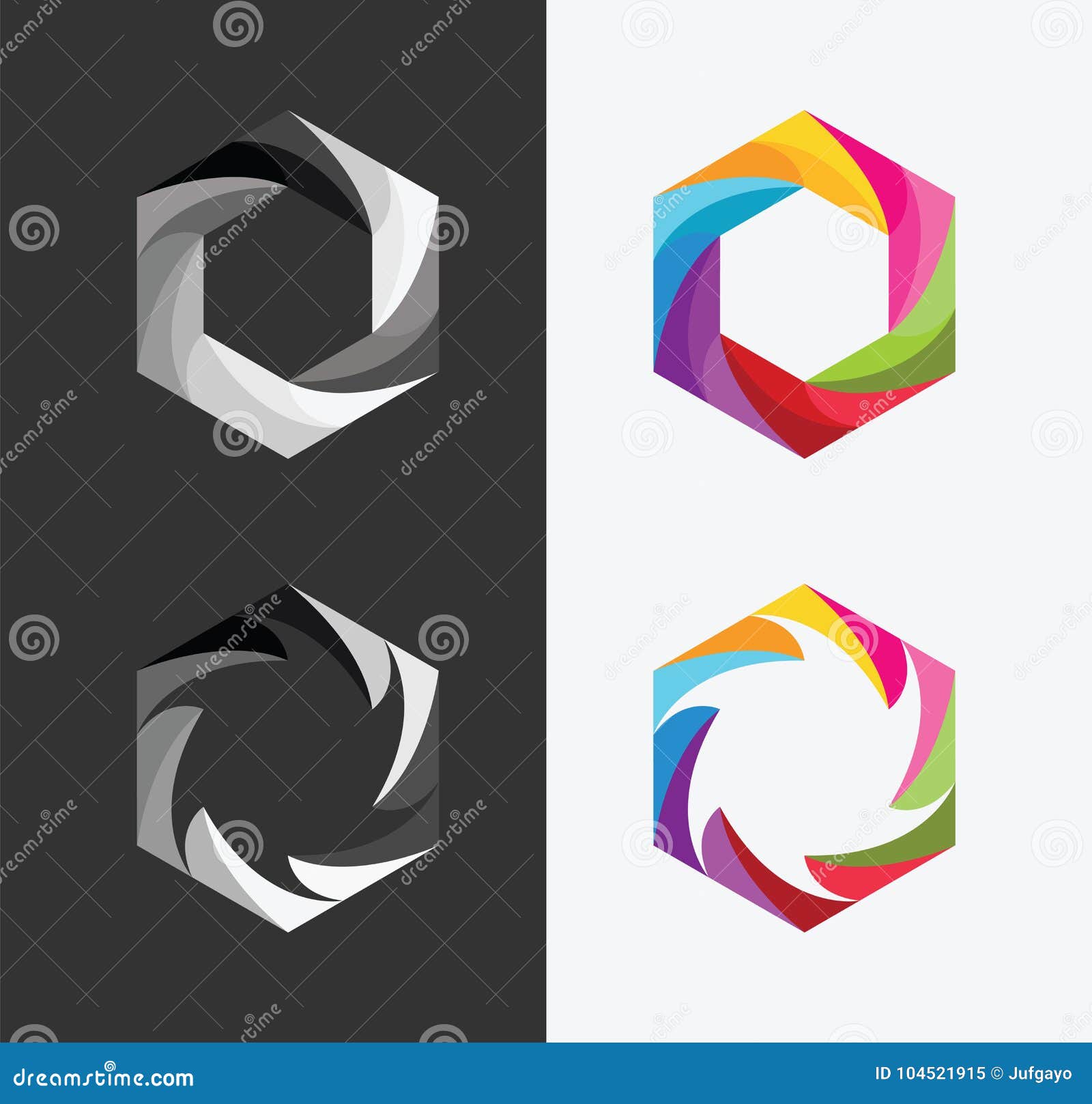 Colorfull Logo Icon Hexagonal Illustration de Vecteur - Illustration du ...