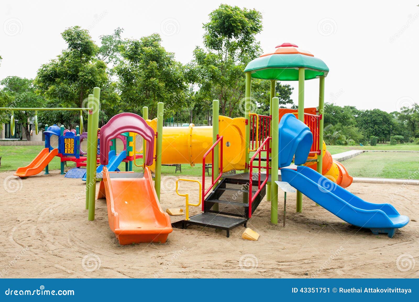 Colorfull Playground in Park Stock Image - Image of city, recreation ...