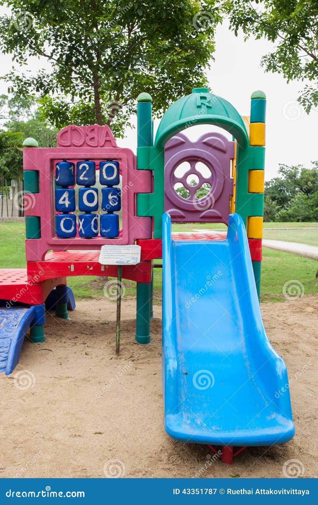 Colorfull Playground in Park Stock Image - Image of playground, park ...