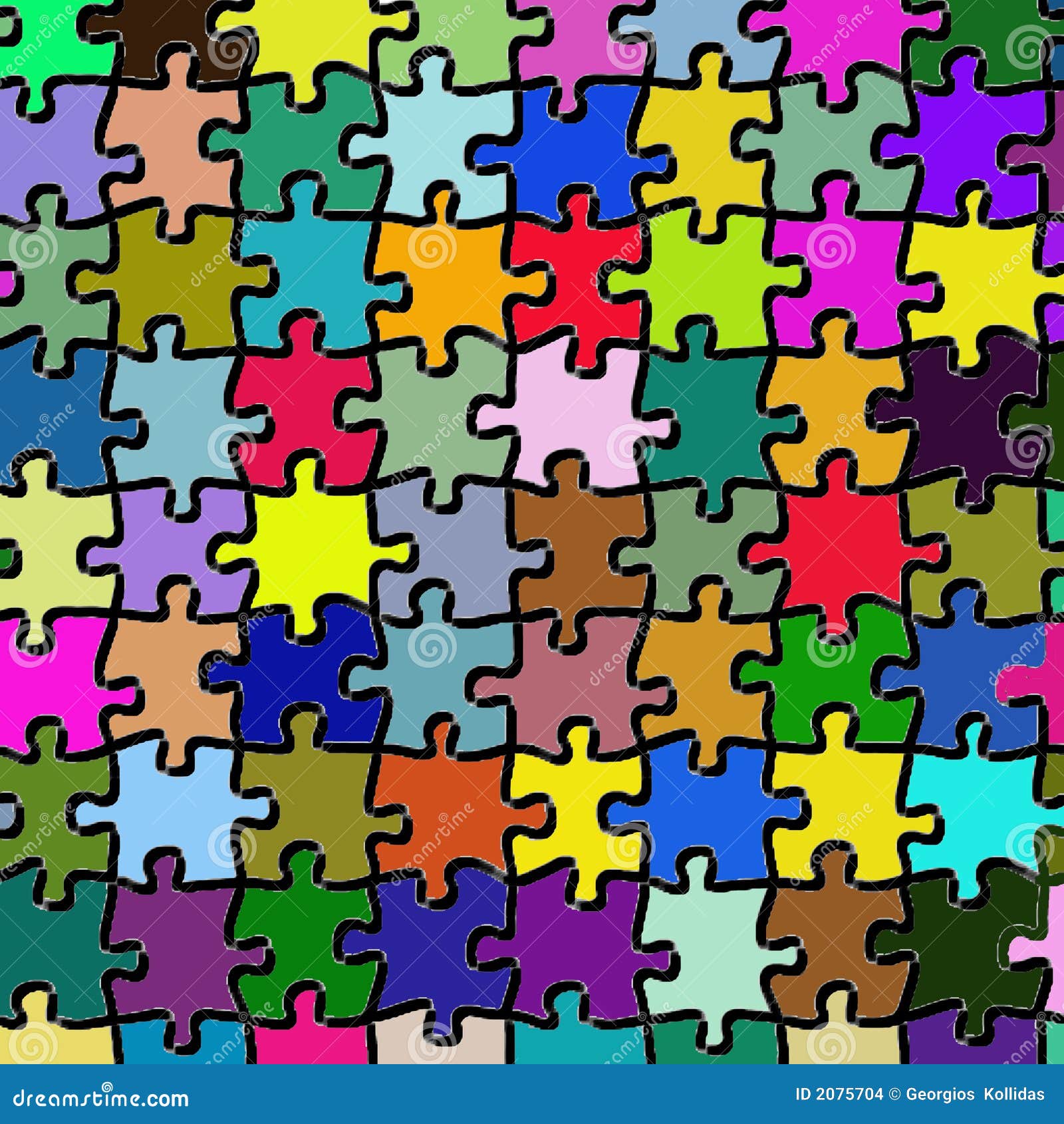 Colorfull Puzzle stock illustration. Illustration of puzzle - 2075704