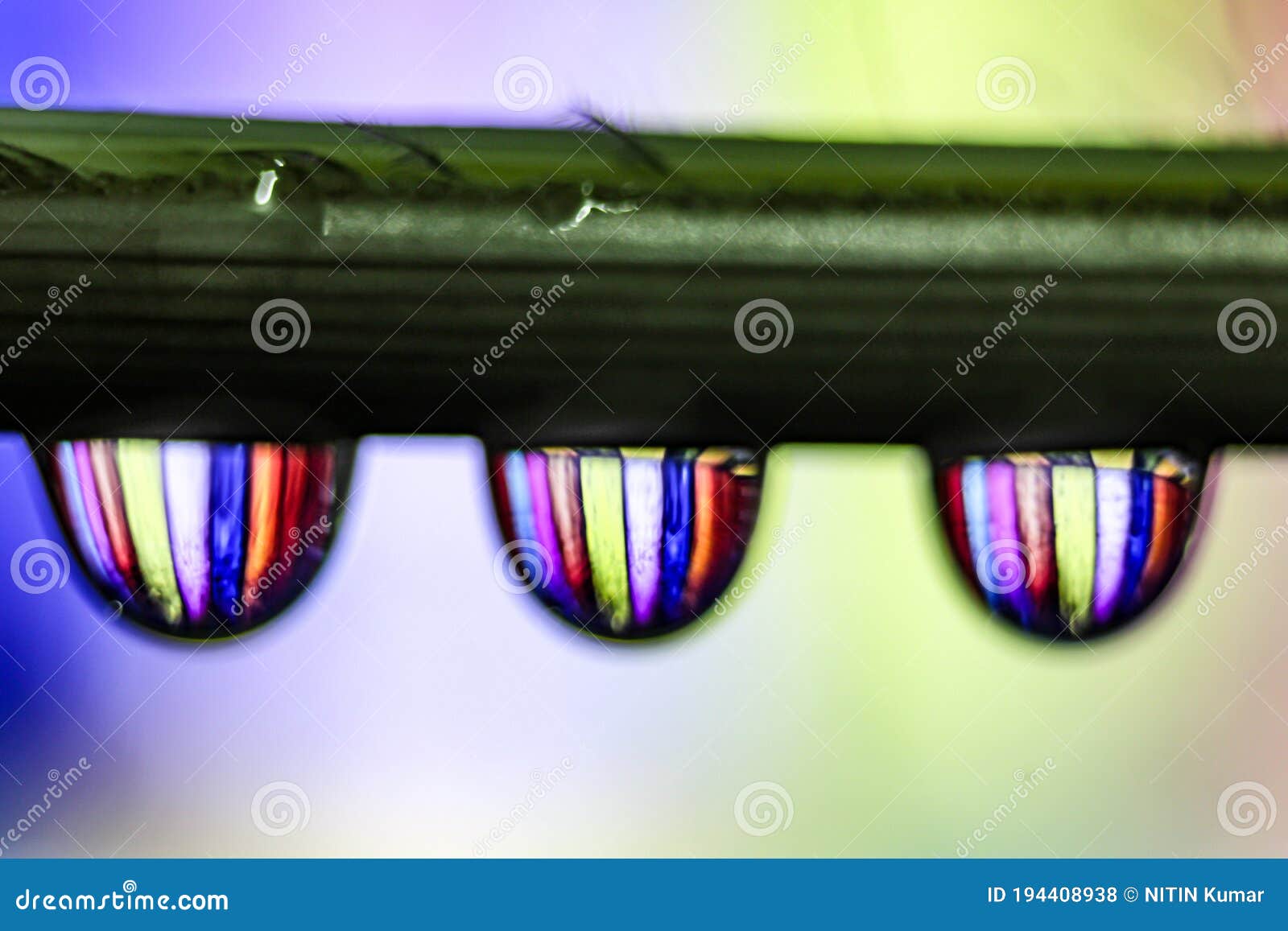 Colorfull Refraction in Water Droplets Stock Photo - Image of marco ...