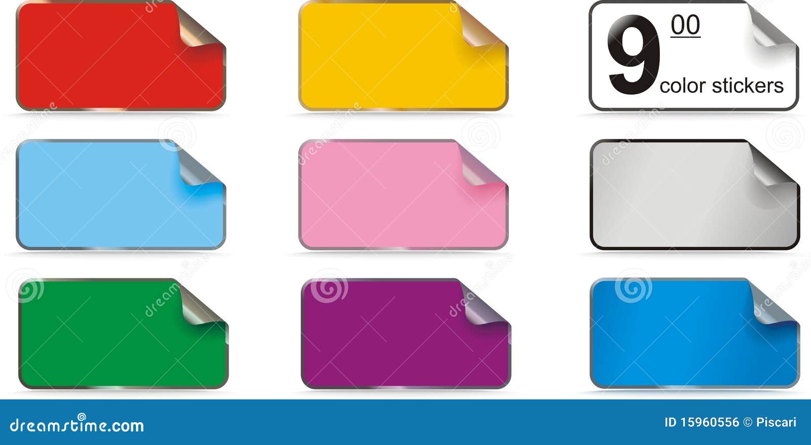 Colorfull stickers stock vector. Illustration of marketing - 15960556