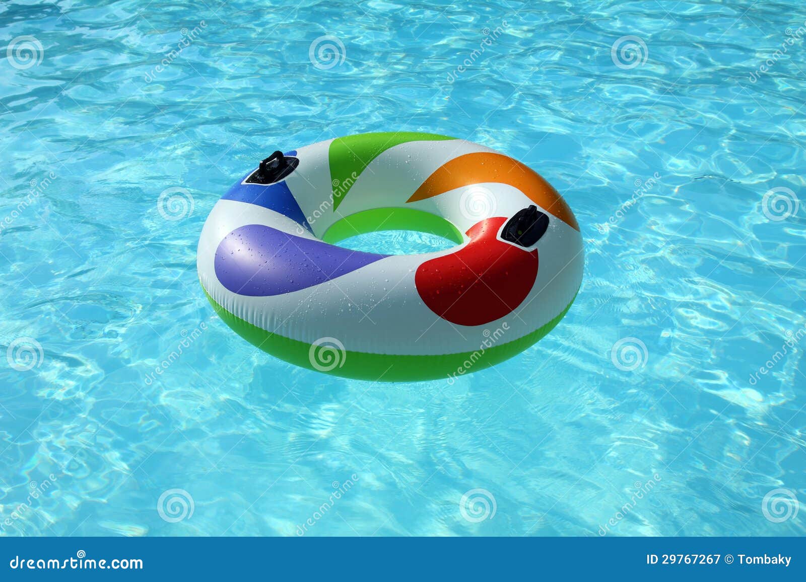 Swim Ring Floating on Swimming Pool Stock Image - Image of refreshing ...