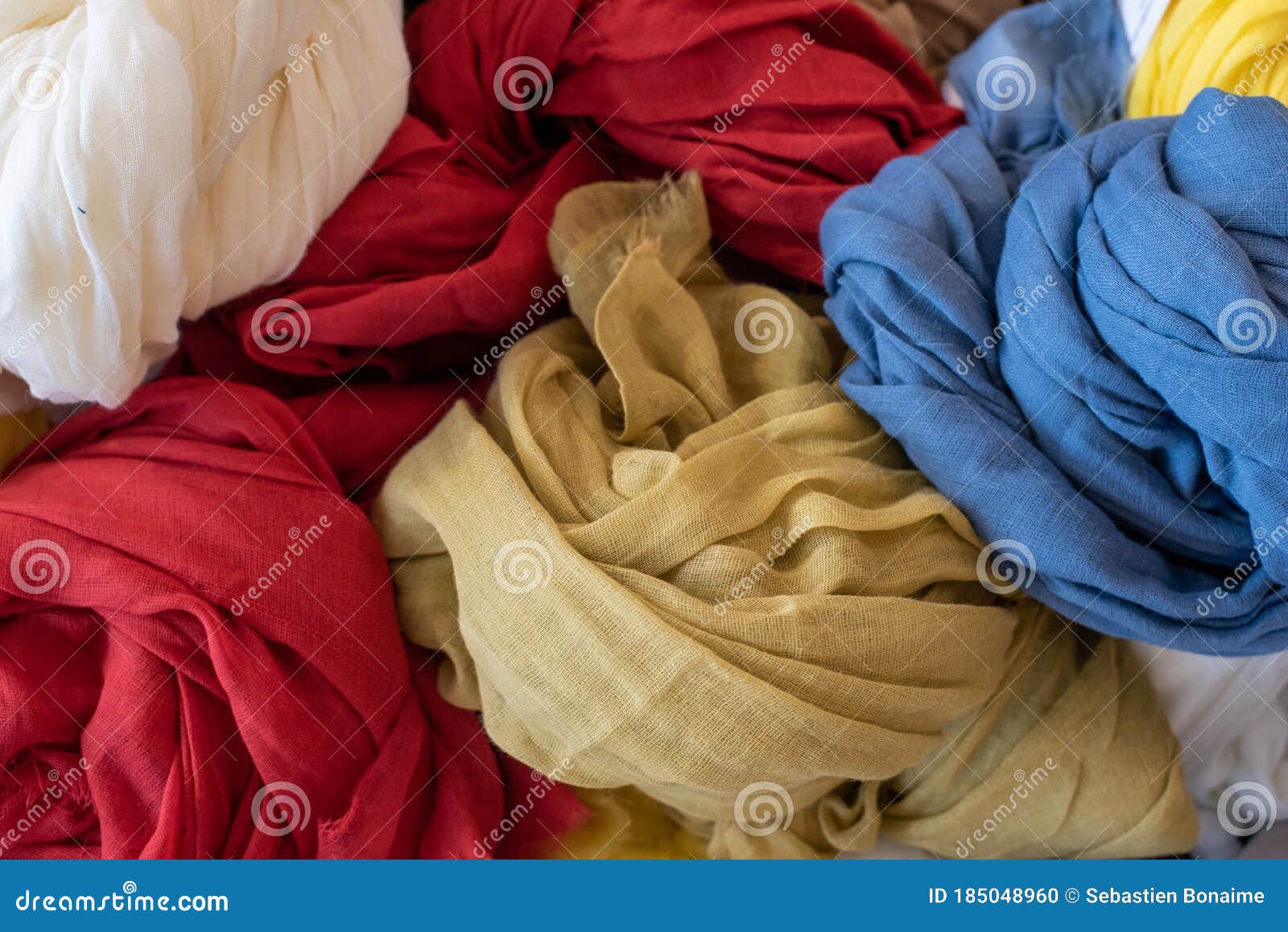 Colorfull tagelmust stack stock photo. Image of fabric - 185048960