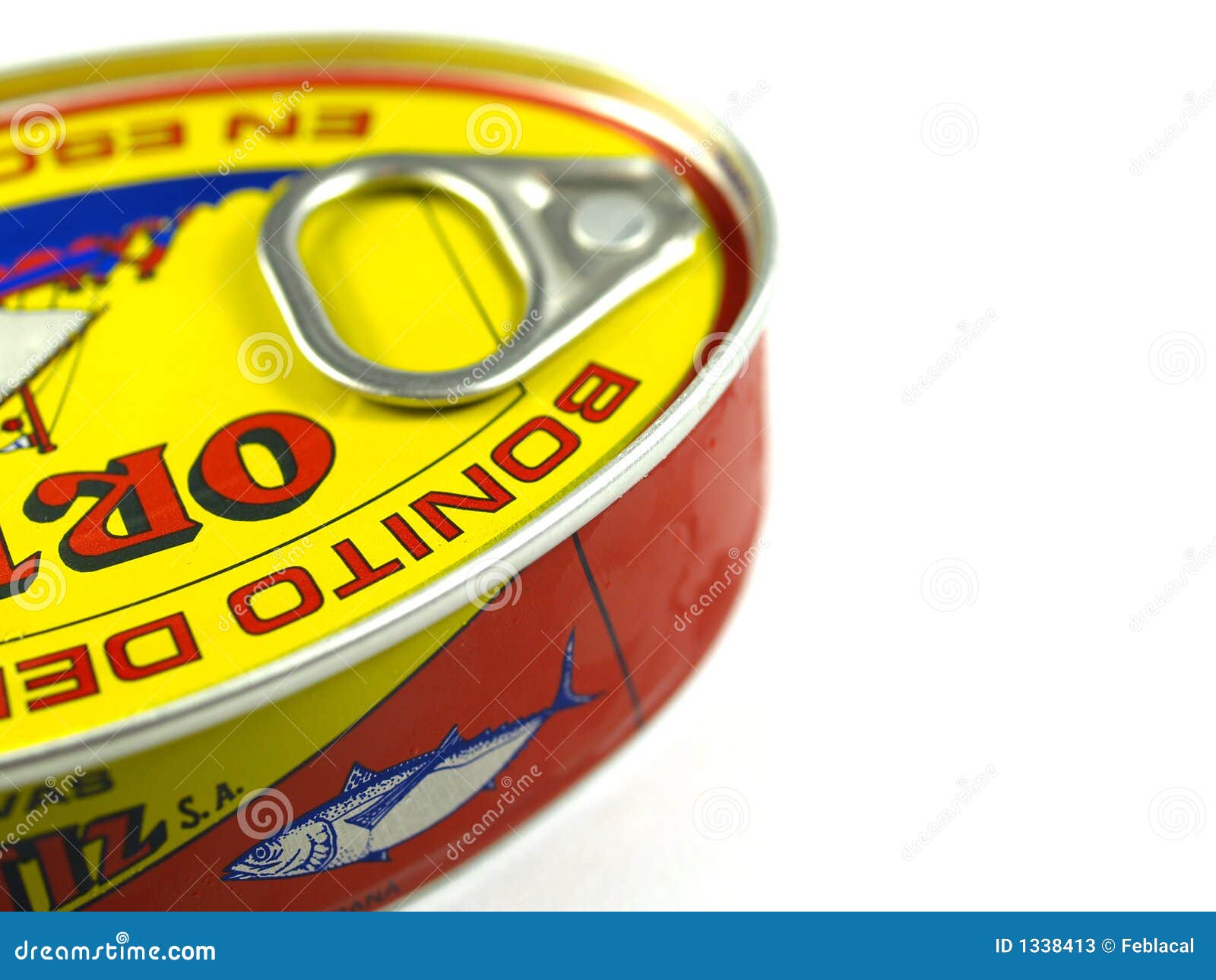 Colorfull tuna can closeup stock image. Image of golden - 1338413