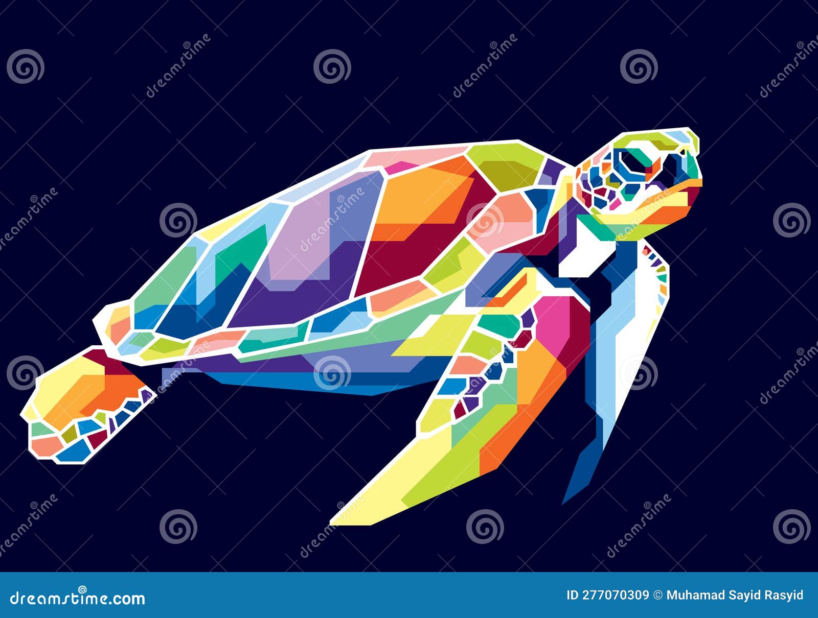 Colorfull Turtle stock vector. Illustration of shape - 277070309
