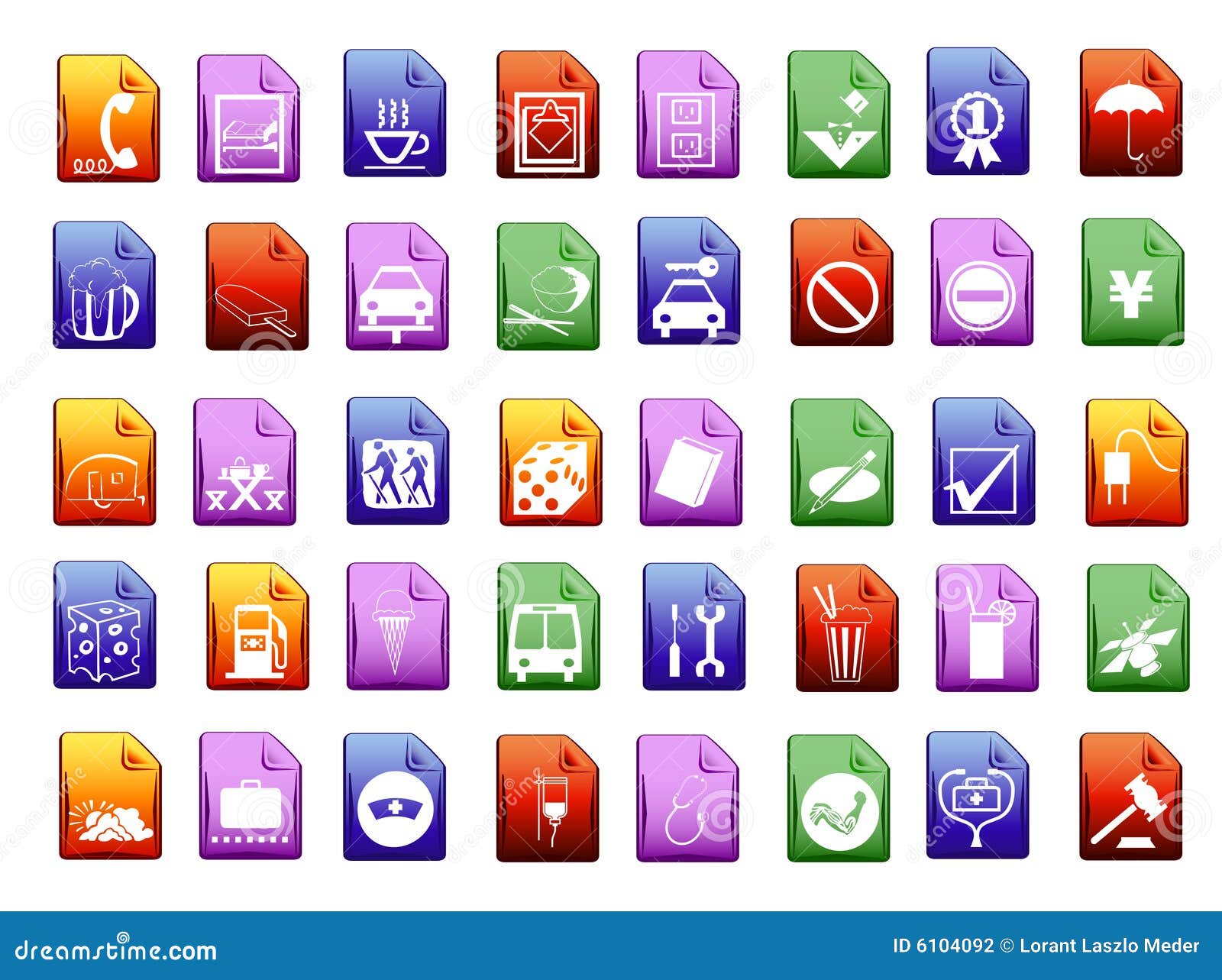 Colorfull vector icons stock vector. Illustration of service - 6104092