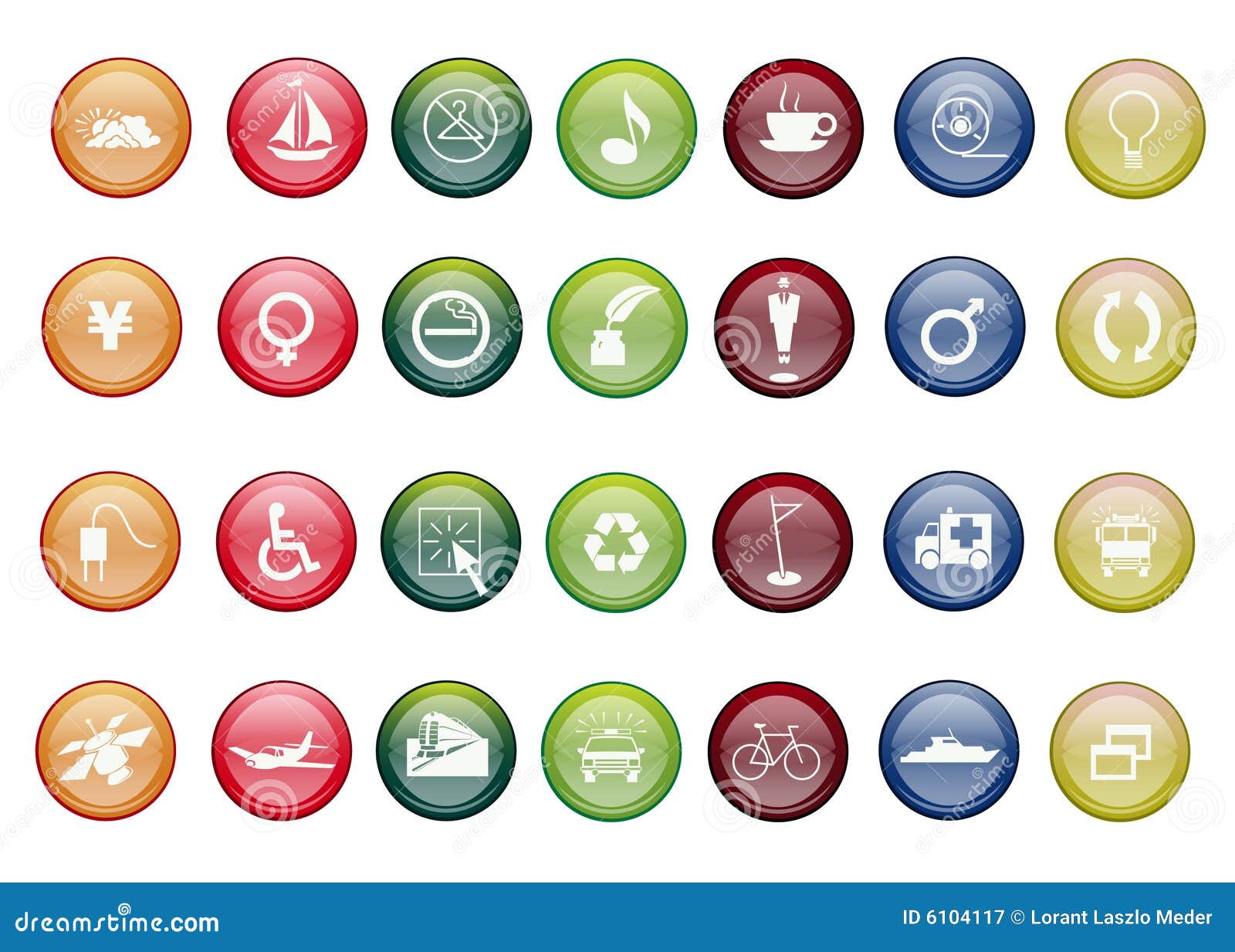 Colorfull vector icons stock vector. Illustration of room - 6104117