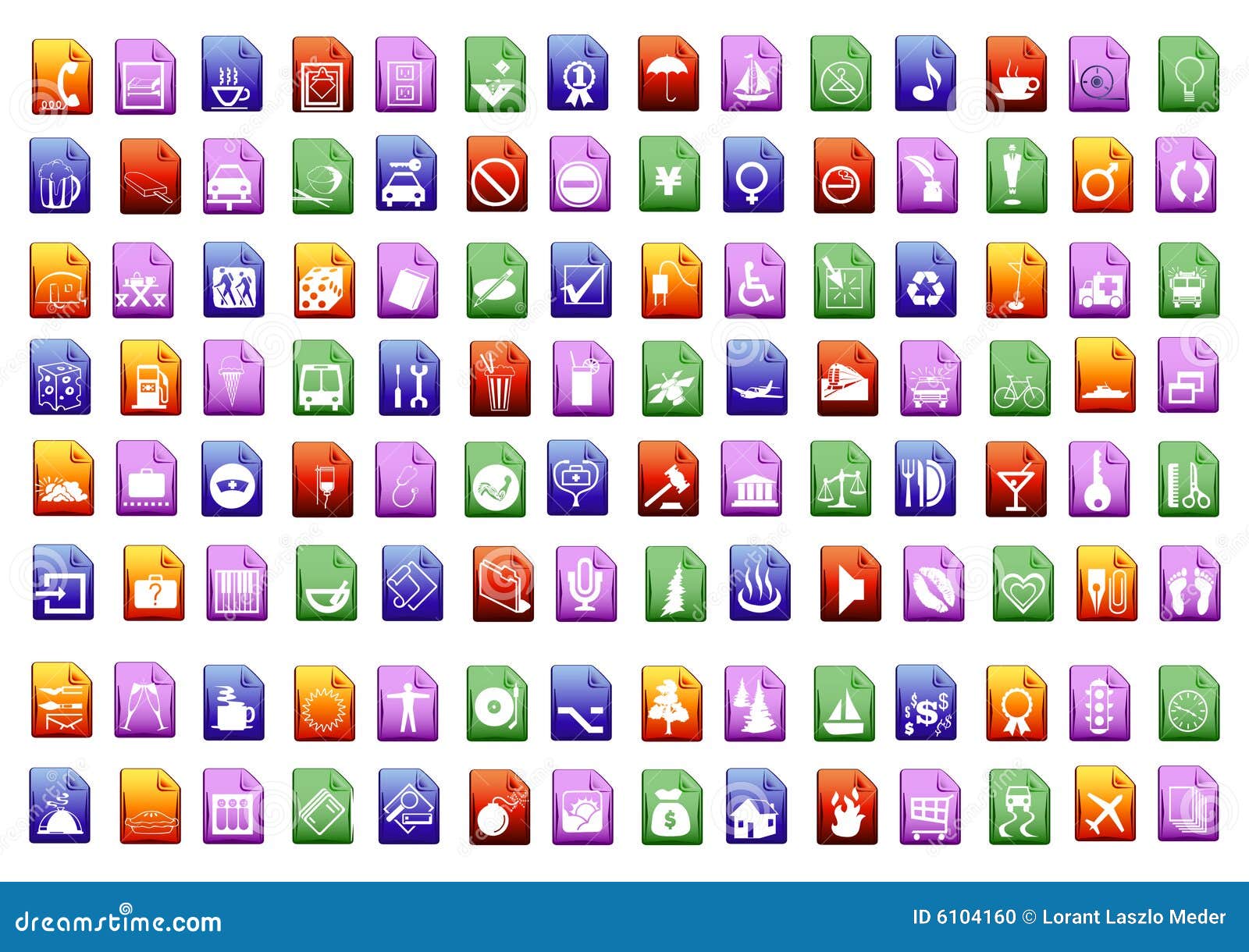 Colorfull vector icons stock vector. Illustration of room - 6104160